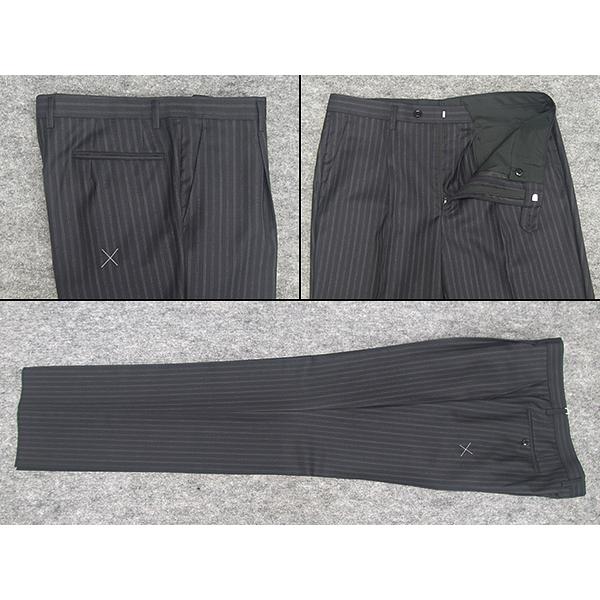 Tollegnoトレーニョ ベーシック2釦スーツ 黒系/ストライプ 秋冬物 毛