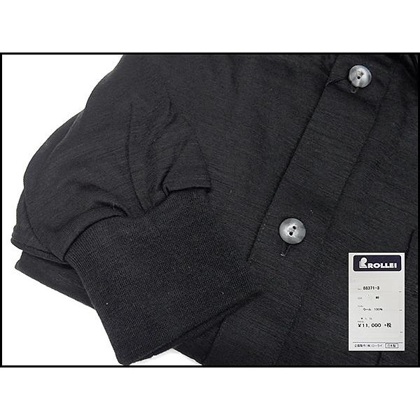 アダルトウールニットシャツ [ROLLEI] 日本製 長袖 黒 天竺 ウール100
