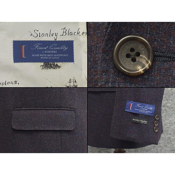 秋冬物[STANLEY BLACKER]スタンリーブラッカー ライトツイード ベーシック2釦シングルジャケット 葡萄系 [AB体][BB体] メンズ SBK02300-88 : 背広屋石K ...