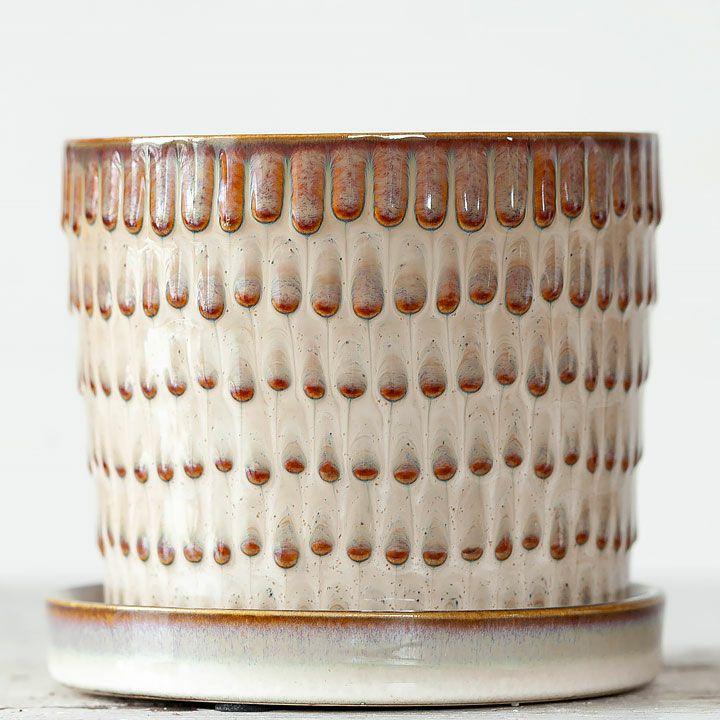 鉢 植木鉢 おしゃれ 室内 陶器鉢 ウロコ模様の愛らしい陶器鉢S（10.5cm) : gd3474 : e-花屋さん - 通販 - Yahoo!ショッピング