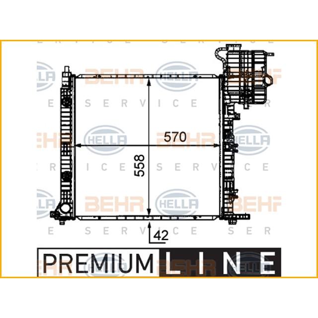 【クーリング】ラジエター・PREMIUM LINE/BEHR HELLA製【ベンツ純正互換6385012101・6385012201 ...