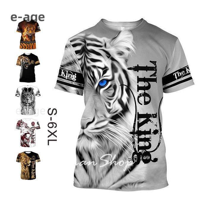 半袖tシャツ メンズ 3D 3d アニマルプリント オリジナルtシャツ 半袖 Tシャツ アニマル 動物 タイガー柄 ライオン柄 カジュアル 夏 ...