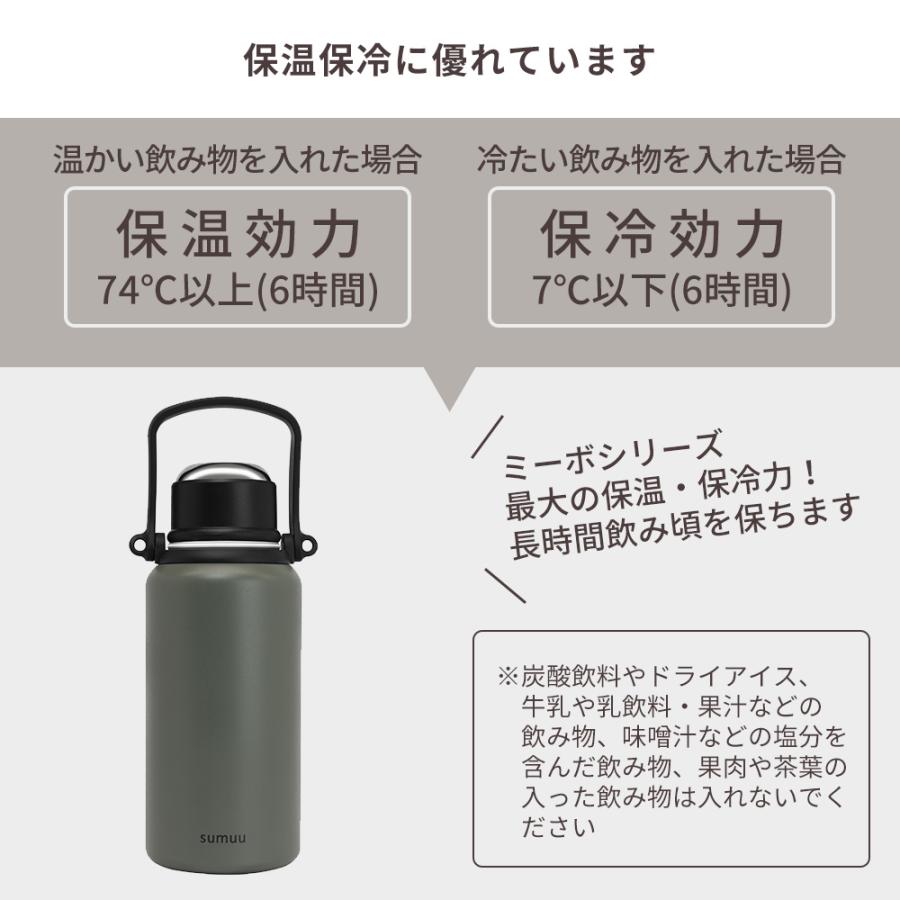sumuu スムウ 真空ダブルステンレスピクニックボトル ミーボ meebo ジャグボトル 水筒 コップ付き 大容量 1120ml 保温保冷 MCK-154 マクロス : ヤマソロ ホーム ...