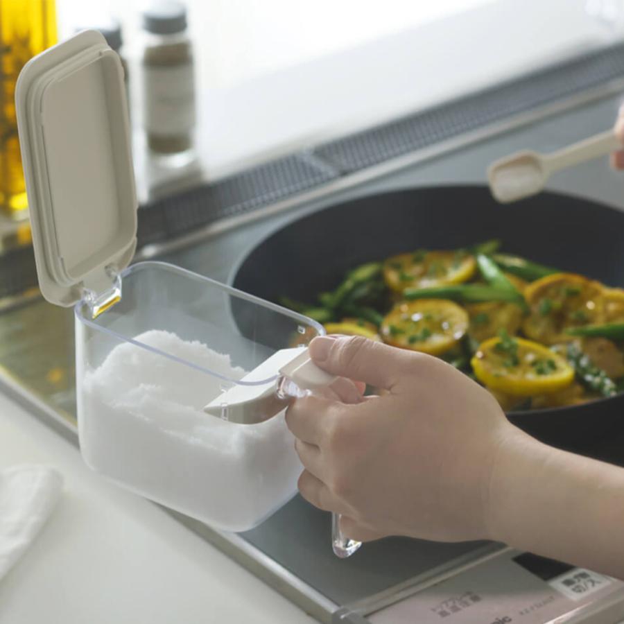 marna マーナ 調味料ポット 370ml 3個セット 調味料ケース 調味料入れ キャニスター 保存容器 容器 ケース 保存 調味料 密閉 スプーン付き K736 : ヤマソロ ホームライフ ...