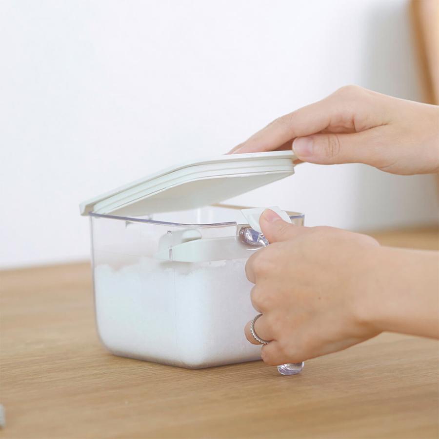 marna マーナ 調味料ポット ワイド 600ml 2個セット 調味料ケース 調味料入れ キャニスター 容器 ケース 保存 密閉 スプーン付き K775 : ヤマソロ Yahoo!店 ...