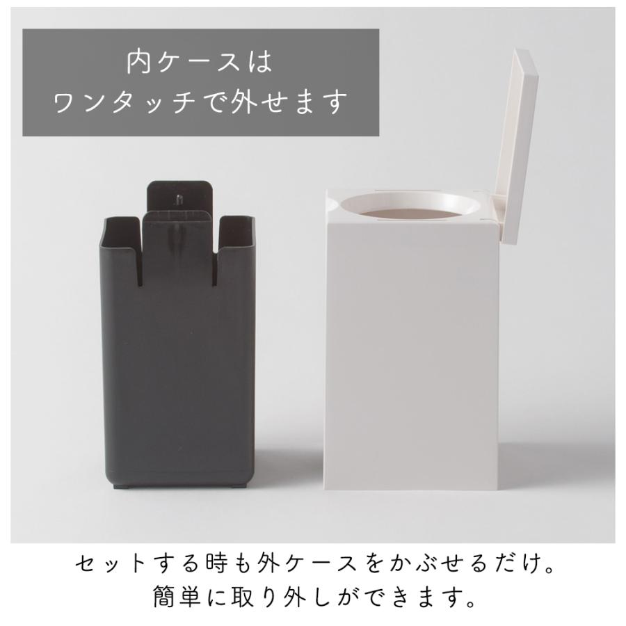 marna マーナ スクエア トイレポット W062W サニタリーボックス トイレ用 ゴミ箱 内ケース付き 大容量 1.5リットル 汚物入れ ホワイト シンプル :3154-0980:ヤマソロ ...