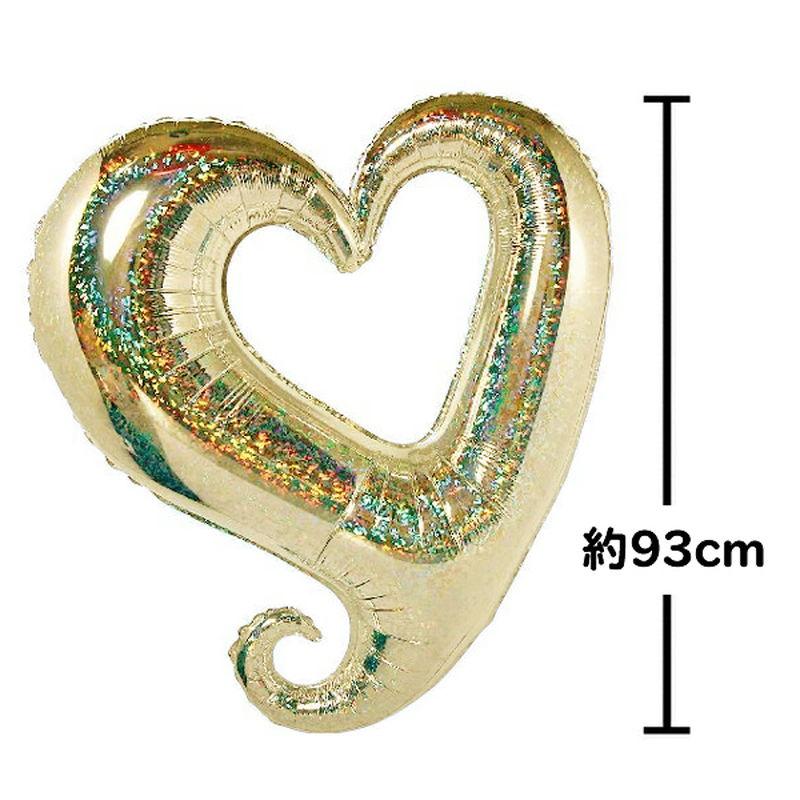 ハート風船チェーン オブ ハート 93cm（ホログラムゴールド／金） : 風船・バルーン専門店 - 通販 - Yahoo!ショッピング