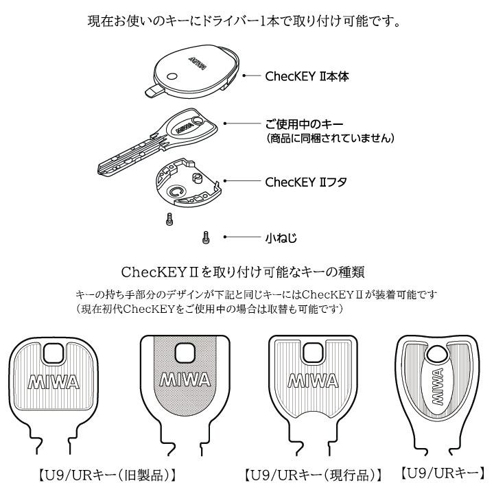 美和ロック ChecKEY2 チェッキー2 カギ 閉め忘れ防止グッズ 表示錠 ブラック ホワイト : MONOYA - 通販 - Yahoo!ショッピング