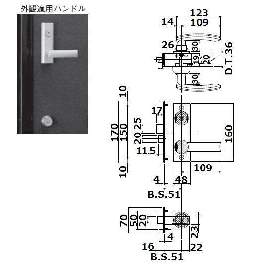 美和ロック YKKAP レバーハンドル 左右兼用 HHJ-0683 : MONOYA - 通販 - Yahoo!ショッピング
