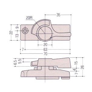 アルミサッシ用 クレセント KC-36 クレセント錠 トステム 不二サッシ Kシリーズ : kc36 : MONOYA - 通販 ...