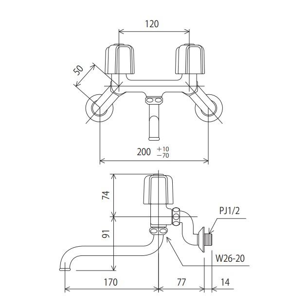 KVK 水栓金具 KM13N2 2ハンドル混合栓 水道 蛇口 交換 : km13n2 : MONOYA - 通販 - Yahoo!ショッピング