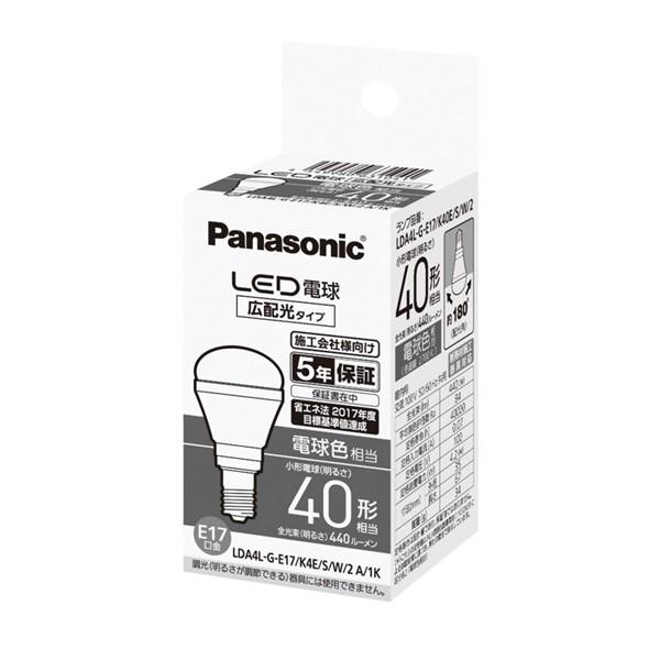 Panasonic LDA4L-G-E17/K4E/S/W/2A/1K パナソニック LED電球 小型電球タイプ 電球色 広配光 (E17) : コネクト Yahoo!店 - 通販 ...