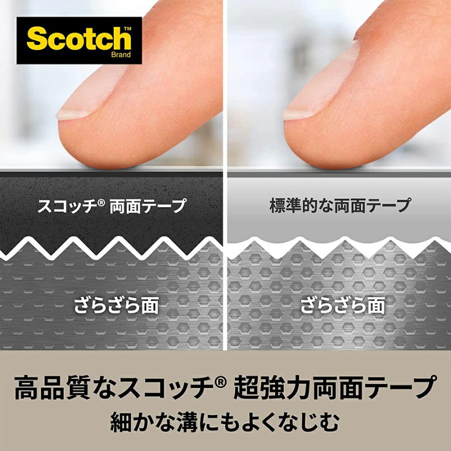 両面テープ スコッチ 超強力両面テープ 金属・一般材料用 幅19mm×長さ1.5m×厚み0.6mm KKD-19R 3M 超強力 強力両面 ...