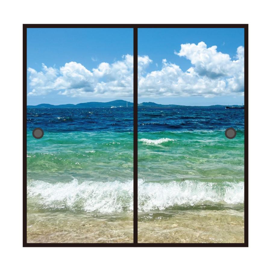 アサヒペン ふすま紙 海もようふすま紙 sea-03F Ripples 92cm×184cm 2枚1組 水で貼るタイプ リップルズ 障子 障子貼り替え 補修 インテリア DIY : e ...