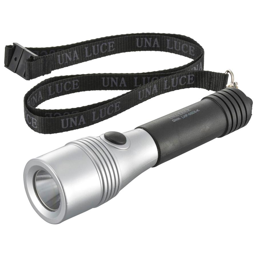 オーム電機 LHP-05D5-K LEDライト ウナルーチェ 50lm 電池付き ブラック [品番]08-1501 : ...