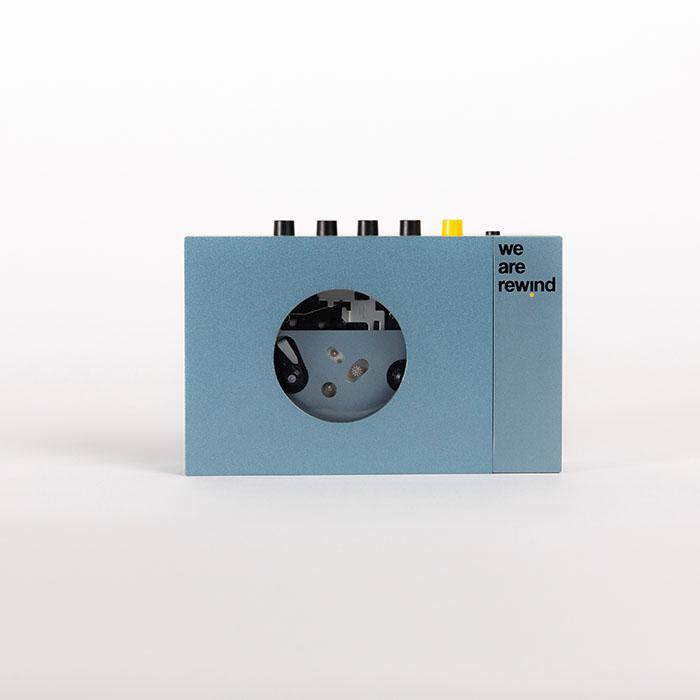 we are rewind WE-001 BLUE ポータブルカセットプレーヤー 有線 無線 Bluetooth バッテリー搭載 レトロ ...