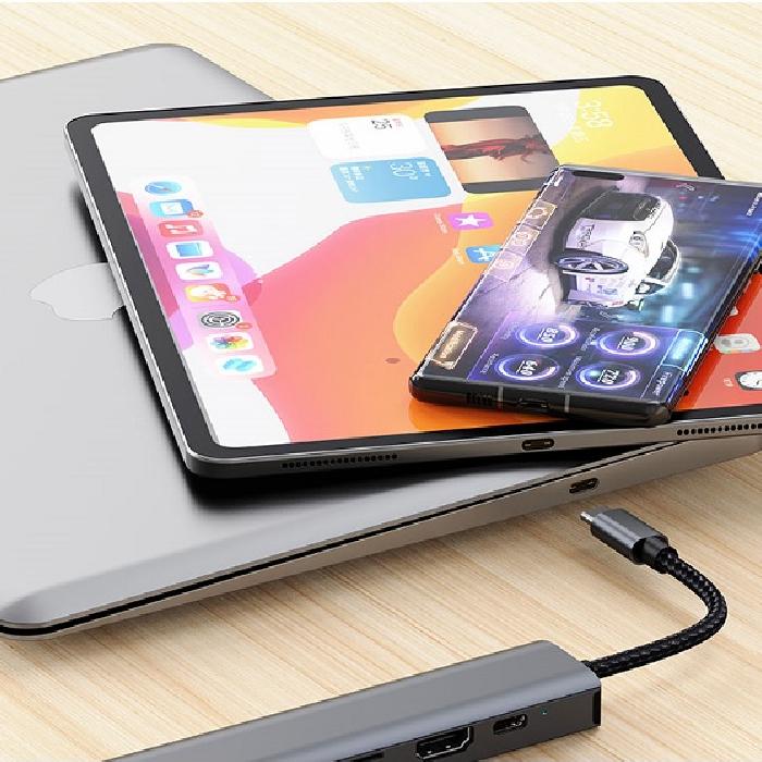 Lazos USB3.0 TypeCハブ 7in1 USBハブ HDMI Type-C Type-A SDカード LAN 7ポート コンパクト PC Windows Mac 充電 データ転送 ...