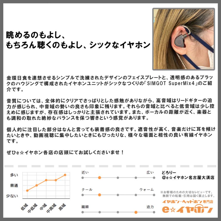SIMGOT SuperMix 4 イヤホン カナル型 有線 リケーブル対応 SIMGOT SuperMix 4 イヤホン カナル型 有線 リケーブル対応