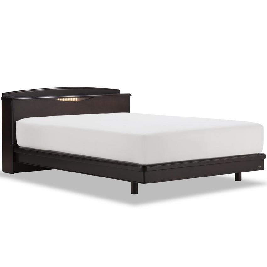 フランスベッド LT-124C ワイドダブル 棚付き LED照明 コンセント レッグ 脚付き スノコ床板仕様 ライフトリートメント 木製 日本製 フレームのみ : lt124c-flamelg ...