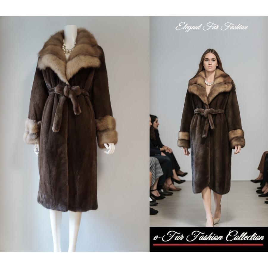 華美になりすぎない上品な雰囲気☆ノーブルな表情毛皮の王様セーブル×デミバフミンクコート 新品本物毛皮コート リアルファーコート : mk-0523-17 : e-Fur Fashion ...