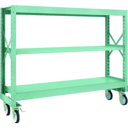 TRUSCO中山 (大型) TRUSCO 114-3831 R3-4653-G150 R3型ボルト式中量棚W1800XD500XH1400 3段 Φ150 ゴムキャスター付 1143831 ...
