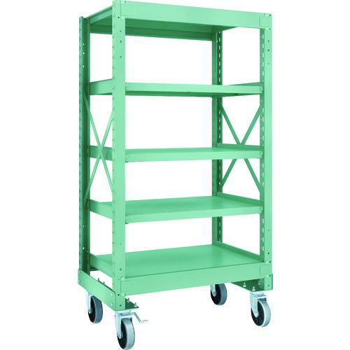 TRUSCO中山 (大型) TRUSCO 114-3998 R3-5365-U150 R3型ボルト式中量棚W900XD600XH1700 5段 Φ150 ウレタンキャスター付 1143998 ...