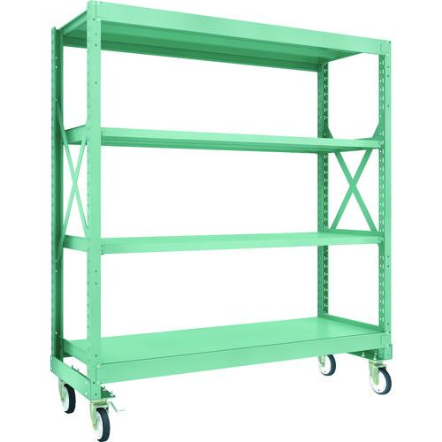 TRUSCO中山 (大型) TRUSCO 114-4166 R3-6664-G150 R3型ボルト式中量棚W1800XD600XH2000 4段 Φ150 ゴムキャスター付 1144166 ...