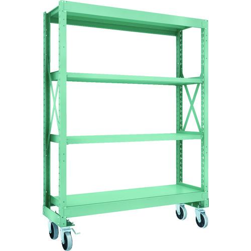 (大型)TRUSCO 114-4196 R3-6554-U150 R3型ボルト式中量棚W1500XD500XH2000 4段 Φ150 ウレタンキャスター付 1144196 :114-4196 ...