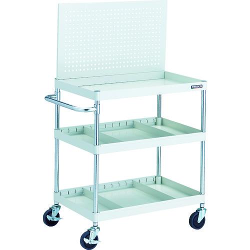 TRUSCO中山 (大型) TRUSCO 116-3437 PEW-P973S2-W ツールワゴン フェニックスワゴン 省音 750X500 仕切2段付 上部パンチングパネル仕様 ホワイト ...