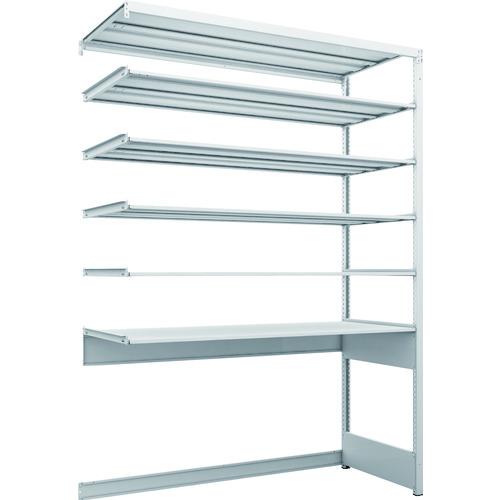 TRUSCO中山 (大型) TRUSCO 206-4838 K1-U7566B スチールラック K1型抗菌塗装高密度収納棚 下段開放型 H2200XW1550XD625 6段 連結型 ...