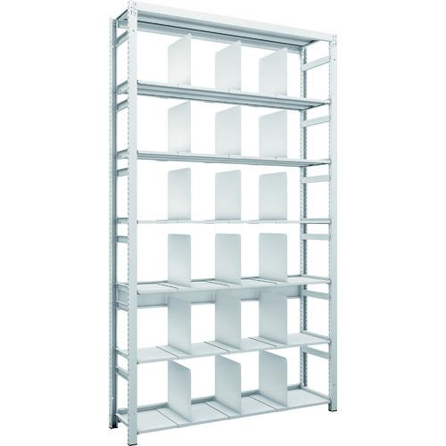 TRUSCO中山 (大型) TRUSCO 206-4887 K1-7437P18 スチールラック K1型抗菌塗装高密度収納棚 H2200XW1250XD325 7段 移動仕切18枚付 ...