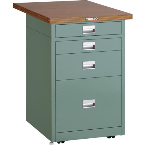 TRUSCO中山 (大型) TRUSCO 240-1924 UDCT-111-0175 作業台用サイドキャビネット 木目天板付 500X750 グリーン 2401924 : ハカル.com ...