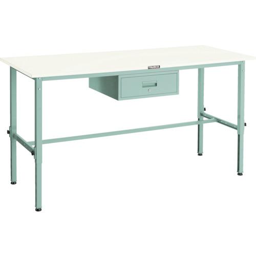 TRUSCO中山 (大型) TRUSCO 454-3408 AEM-1860F1 W AEM型高サ調整作業台 1800X600XH650-950 1段引出付 ホワイト色 4543408 : ハ ...