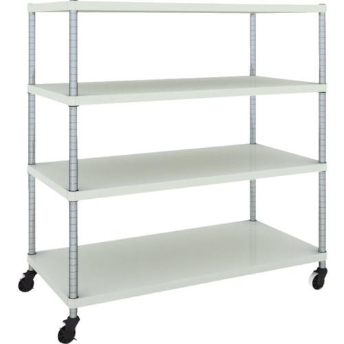 TRUSCO中山 (大型) TRUSCO 484-4866 PER-4464-U125-W スチールラック フェニックスラック 1200X600 4段 U車輪付 W色 抗菌粉体塗装 ...