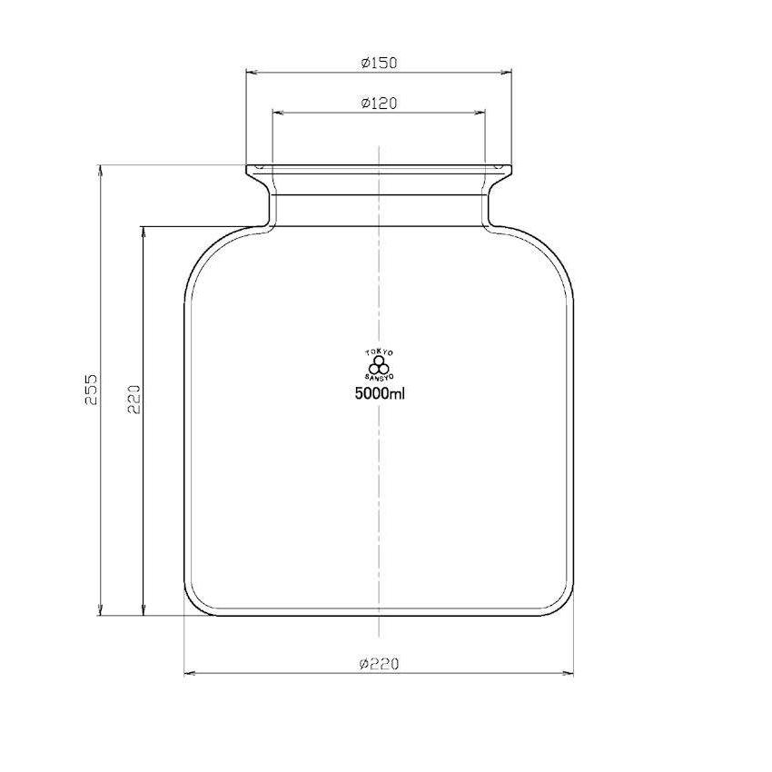 三商印 セパラブルフラスコ 溝付 筒型 120mm 5000mL : ハカル.com・Yahoo!店 - 通販 - Yahoo!ショッピング