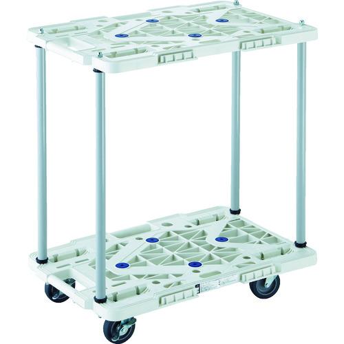 TRUSCO中山 (直送) TRUSCO 868-8613 MPK-6020JS-B 樹脂製台車 2段式ルートバン 600X400 ハンドル無 4輪自在 ストッパー付 青 8688613 ...