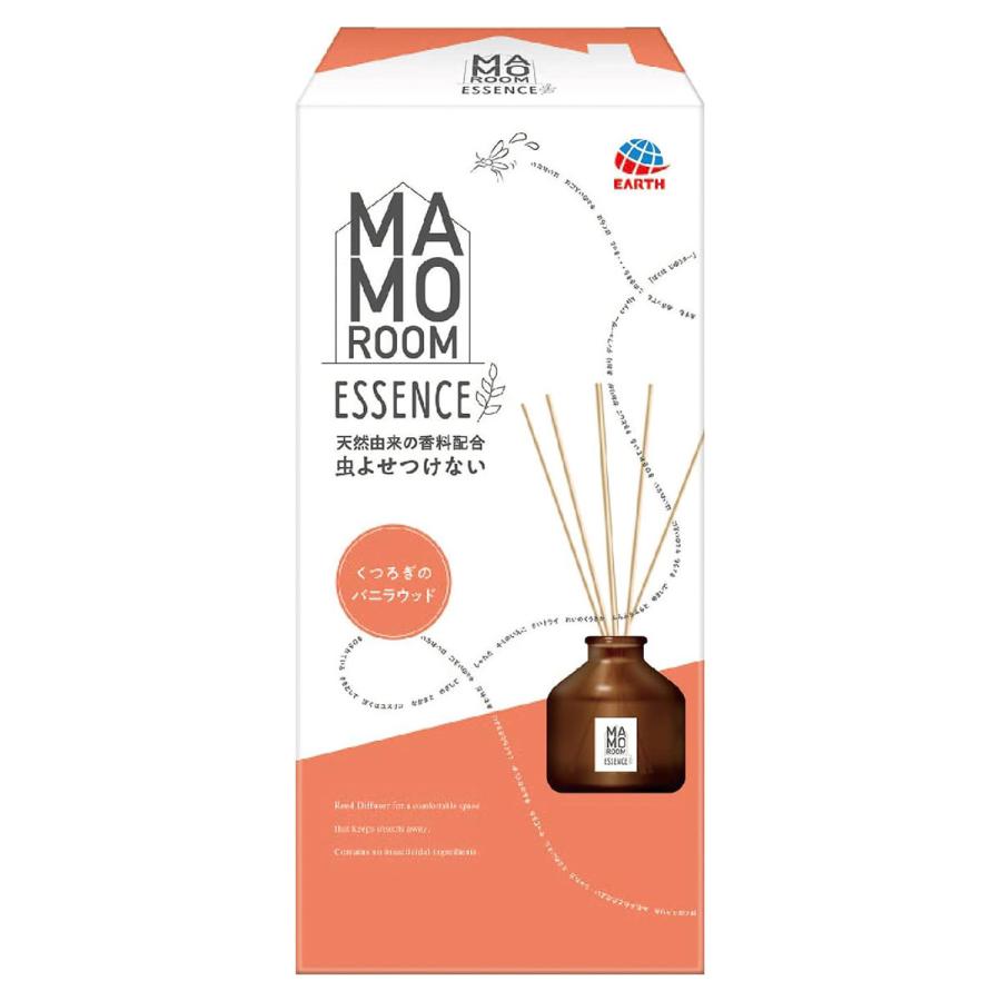 マモルーム マモルームエッセンス 虫よけスティック くつろぎのバニラウッド 70mL アース製薬 天然由来の香料配合 虫よせつけない MAMO ...