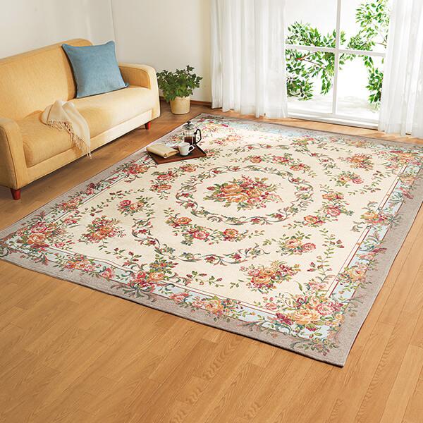 はっ水たためるブーケ柄ラグ 長方形200×250cm : はぴねすくらぶYahoo!ショップ - 通販 - Yahoo!ショッピング