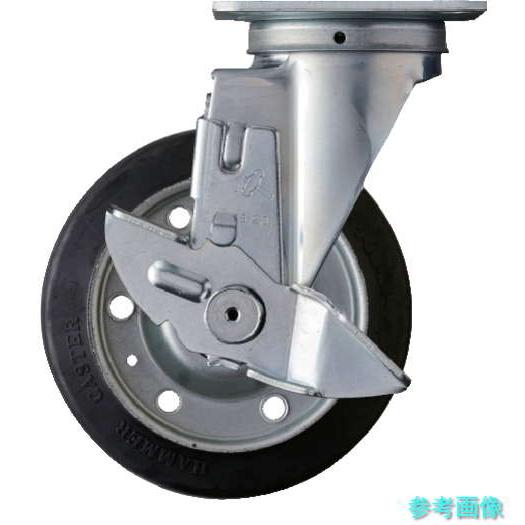 ハンマーキャスター ハンマー 413S-RB150 旋回式ゴム車輪(ローラーベアリング)150mm ストッパー付 《1個》 : イーキカイ ...