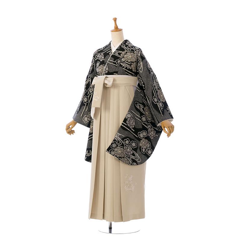 レンタル着物|卒業袴|Heather|158〜162cm|卒業式袴セットレンタル(黒系)|卒業袴(普通サイズ)HELE01A_HDLE01A ...