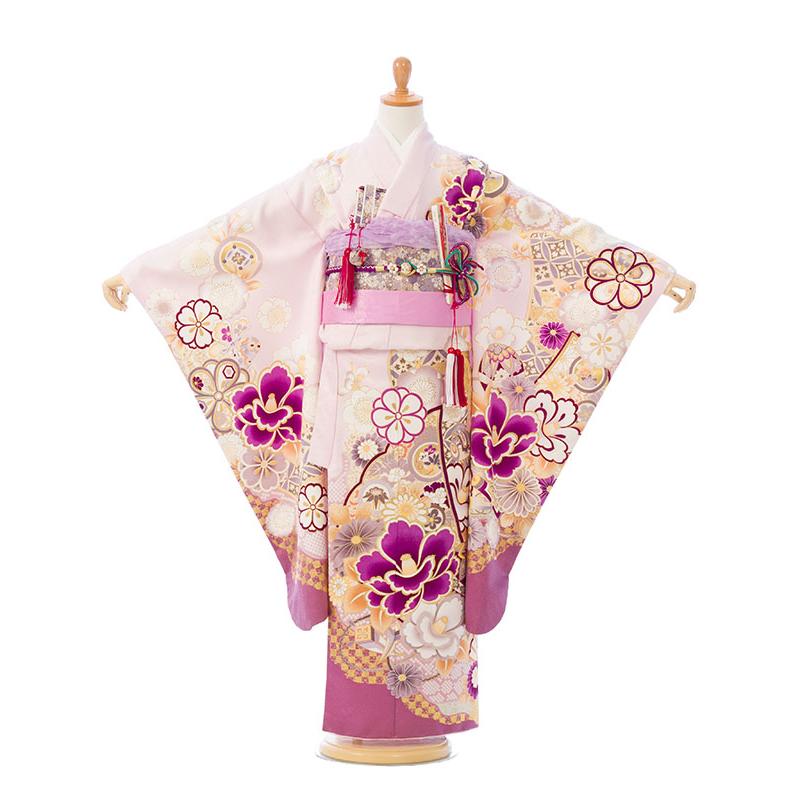 上質|絵羽|日本製|115〜125cm|七五三着物レンタルフルセット(ピンク系)|女の子(七歳) HAP7294 : e-きものレンタル Yahoo!店 - 通販 - Yahoo!ショッピング
