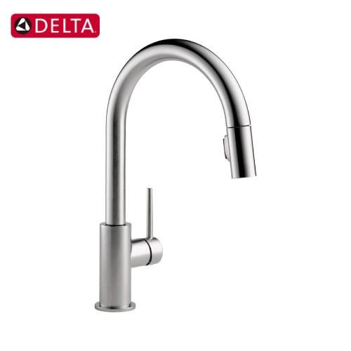 キッチン水栓 Trinsic トリンシック シングルレバー混合水栓 ホース引出式 [9159-AR-DST] アークティックステンレス デルタ ...