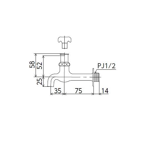 キー式胴長横水栓 エコこま KVK [K2Q] 水栓金具 : e-キッチンマテリアル - 通販 - Yahoo!ショッピング