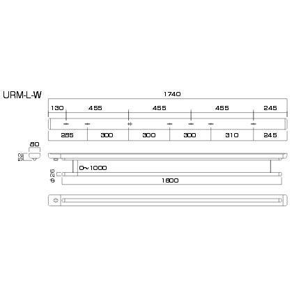 【アウトレット】室内物干し [URM-L-W-outlet] 川口技研 ホスクリーン 昇降式面付タイプURMLW ロングサイズ 1740mm 天井付けタイプ 箱破れ 未開墾 優良配送 : e ...
