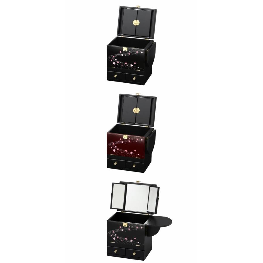 コスメボックス 鏡付き 持ち運び メイクボックス 三面鏡 大容量