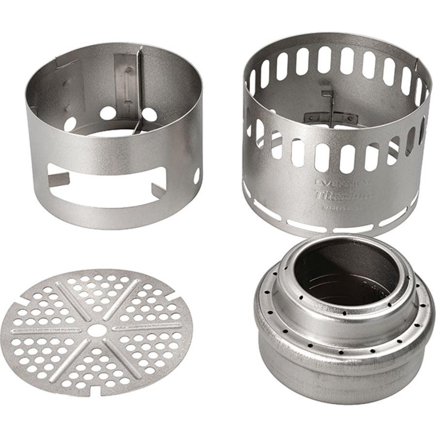 EVERNEW エバニュー Evernew アルコールストーブスタンドDXセット ストーブ キャンプ セット コンロ コンパクト 風防 ゴトク 五徳 チタン アルコールストーブ バーナー E ...