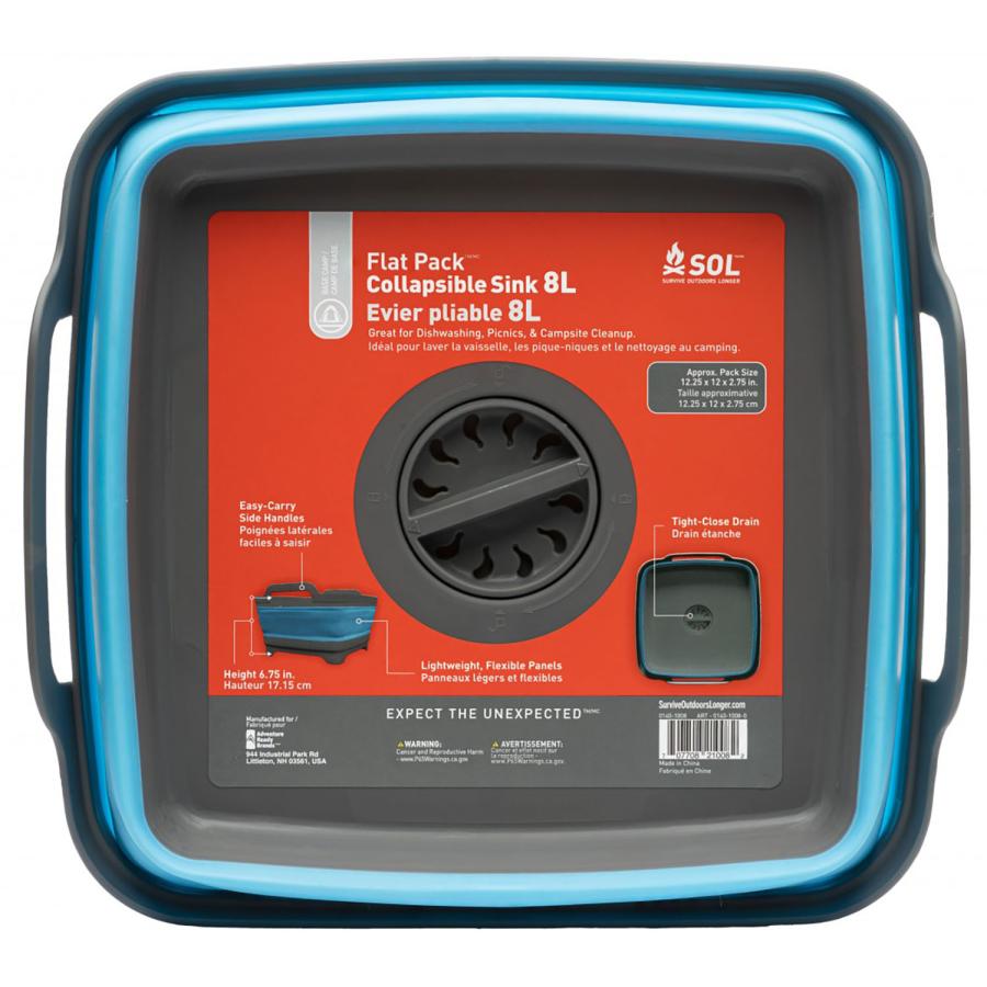 エスオーエル SOL フラットパックシンク 8L バケツ キャンプ レジャー スポーツ 折りたたみ コンパクト 防災 災害対策 13863 ...