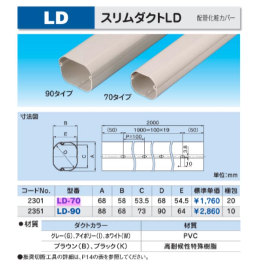 ストリーマ LD-70-I エアコン 室外機 部品 スリムダクト LD アイボリー 配管化粧カバー エアコン用部材 : イーマックスジャパン - 通販 - Yahoo!ショッピング