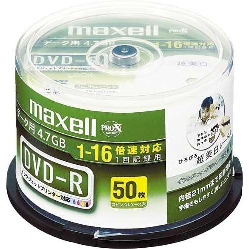 maxell データ用 DVD-R 4.7GB 16倍速対応 インクジェットプリンタ対応 ホワイト ワイド印刷 50枚 スピンドルケース入 DR47WPD.50SP A : E-mineヤフー ...