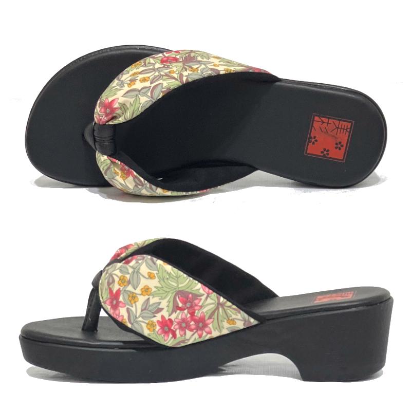 下駄風 花柄サンダル リバティコラボ柄 No.8081 日本製 ブラウン・グリーン・ベージュ : ミネルヴァ Yahoo!店 - 通販 - Yahoo!ショッピング